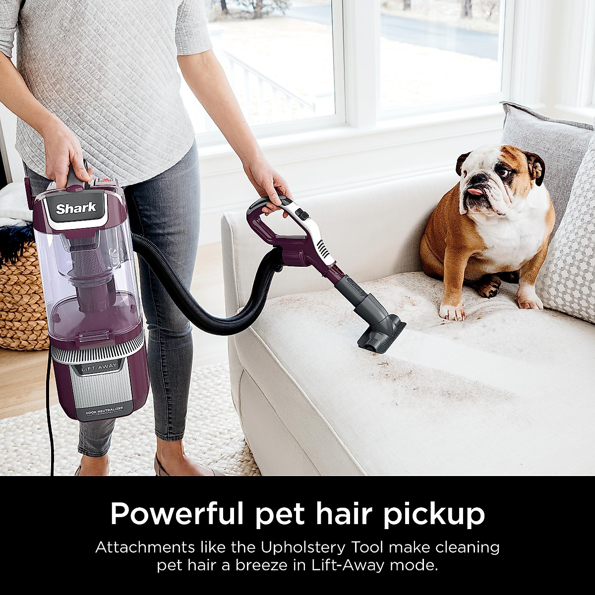Shark LA702 Rotator Pet Lift-Away ADV Upright Vacuum with DuoClean PowerFins HairPro & Odor Neutralizer Technology, Wine Purple