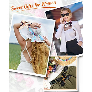 Vabean 90 Pcs Handbag Scarf Head Hair Neckerchief Handle Ribbon Scarf Satin Purse Scarf for Women Decoration Gifts