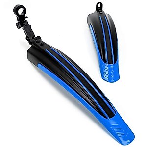 Fat-Cattie Adjustable Road Mountain Bike Bicycle Cycling Tire Front/Rear Mud Guards Mudguard Fenders Set (Blue)
