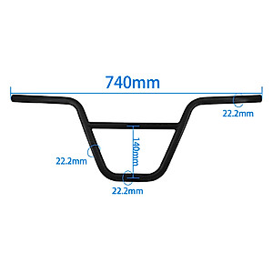 BMX Handlebars Bike Handlebar Steel Bicycle Handle Bars Bicycle Parts Universal Fits Bikes 22.2mm Bar End 9.4'' Rise 29.1'' Length Black