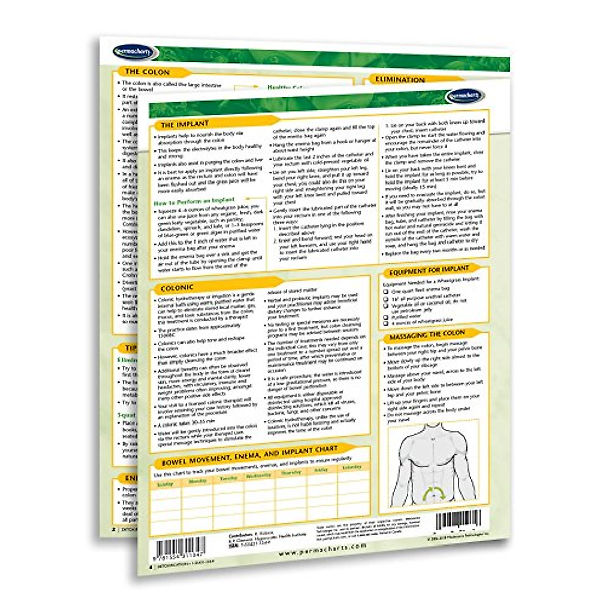 Detoxification Guide - Body Cleansing Guide - 4-Page Laminated 8.5" x1 1"