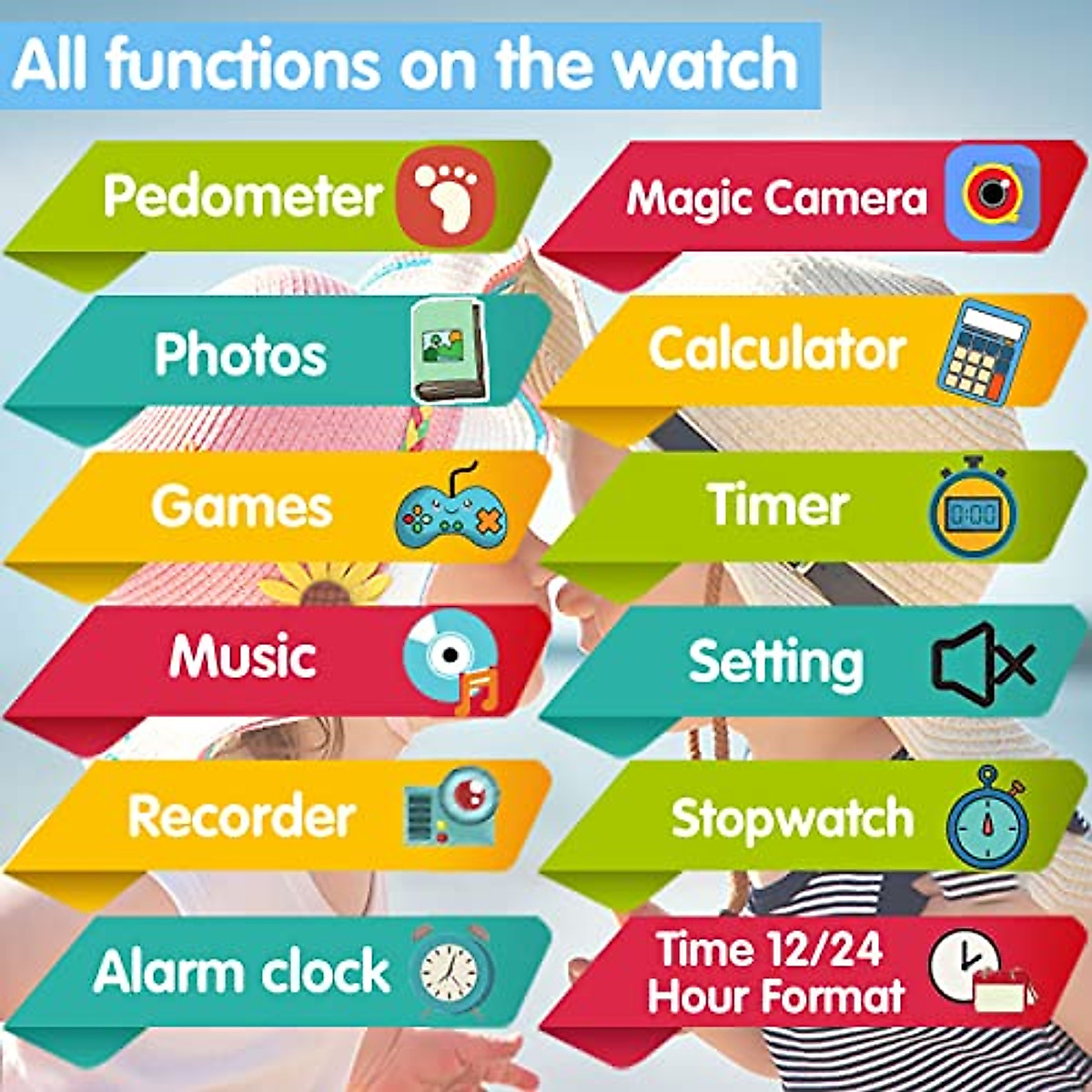 INIUPO Kids Smart Watch for Boys Girls - Smart Watch for Kids Ages 4-12 Years with Camera 26 Puzzle Games Alarm Music Video Calculator Torch Children Birthday Gifts Toys Toddler Wrist Watch