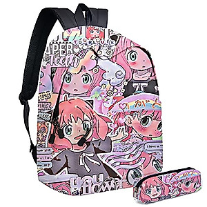 Anya Forger Backpack Yor Forger School Bag Cosplay Backpack with Pencil Box