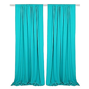 SHERWAY 2 Panels 4.8 Feet x 10 Feet Aqua Photography Backdrop Drapes, Turquoise Thick Polyester Window Curtain for Wedding Party Ceremony Stage Decoration