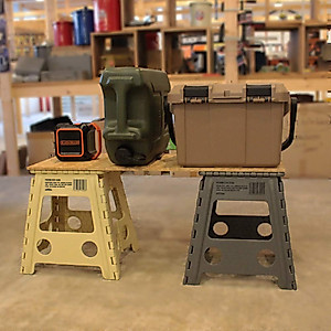 Whatnot FSS-M-SG Folding Chair, Step Stool, Gray, Width 15.4 x Depth 13.0 x Height 15.7 inches (39 x 33 x 40 cm)