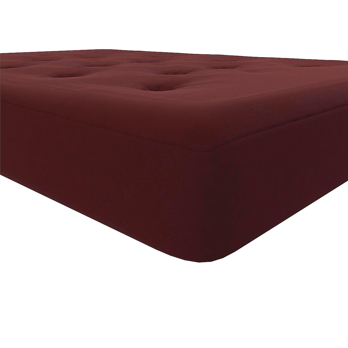 REALROOMS Cozey 8-Inch Spring Coil Futon Mattress, Microfiber, Full, Cabernet Red
