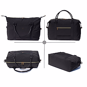 ESVAN Travel Tote Duffel Gym Bag,Weekender Overnight Carry-on Tote Crossbody Bag with Wet Pocket and Trolley Sleeve Upgraded