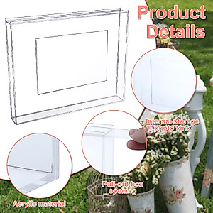 Queekay Wedding Unity Sand Ceremony Photo Frame Clear Acrylic Sand Ceremony Shadow Box with Picture Frame for Wedding Decorations Home Decor Keepsake (Classic Style)