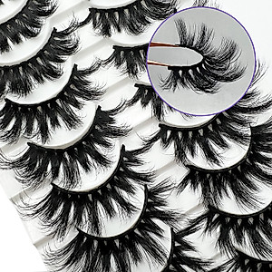 20MM 3D Mink Lashes Fluffy, Long Wispy Cat Eye 25 MM Lashes Pack Wholesale Dramatic Fluffy Mink Eyelashes Natural Look