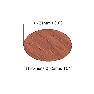 uxcell Screw Hole Covers Stickers Textured Plastic Self Adhesive Stickers for Wood Furniture Cabinet Shelve Plate 21mm Dia 108pcs in 2Sheet Cherry