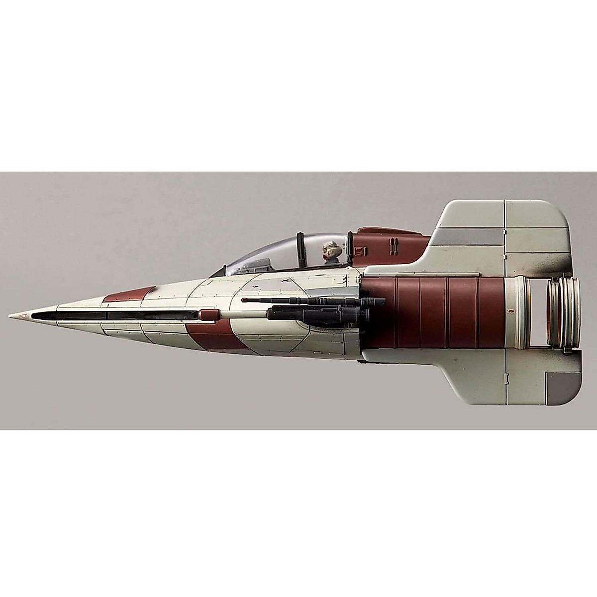 Revell (Bandai Original 01210 Star Wars A-Wing Starfighter 1:72 Scale Unbuilt/Pre-Coloured/Clip-Together (Non-Glue) Plastic Model Kit with Display Base