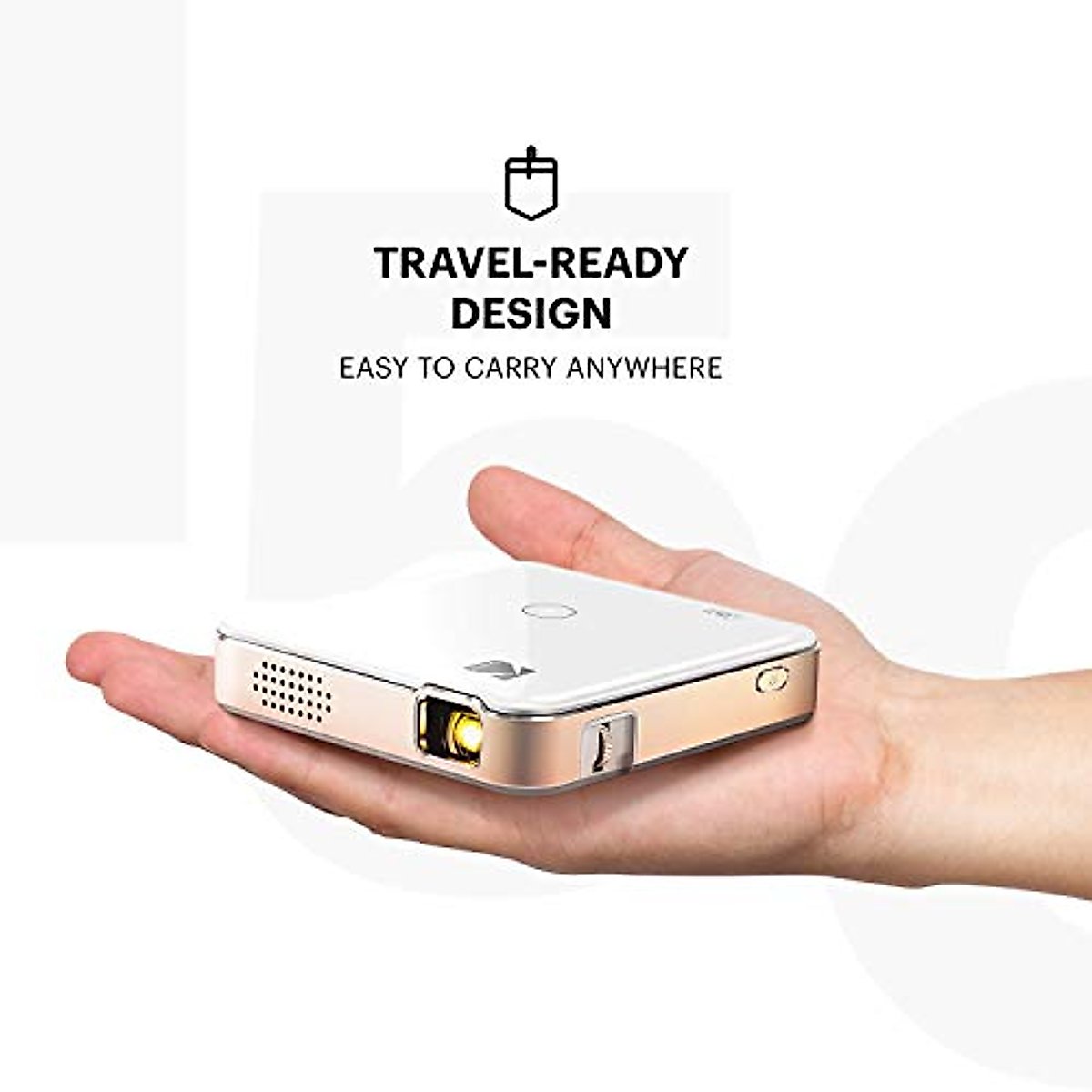 KODAK Luma 150 Pocket Projector | Portable Movie Projector w/Built-in Speaker for Home & Office Produces Images Up to 150” - Includes Soft Case