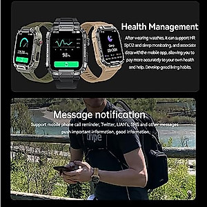 gussein Gard Pro Ultra Smart Watch, Gard Pro Ultra Smart Watch, Military Magnetic Charging Smart Watch, Full Touch Screen Bluetooth Call Outdoor Sports Watches, Fitness Tracker (Black)