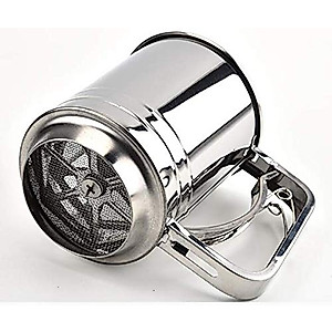 Goldenvalueable Flour Sifter Sieve Stainless Steel Two Layers for Baking Small (2-Cup)