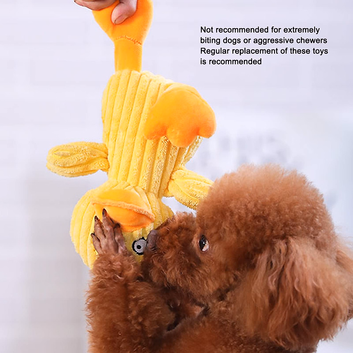 Zerodis Plush Dog Duck Toy, Cute Little Yellow Duck Relieves Boredom Puppy Toy Squeaky for Small Medium Dogs