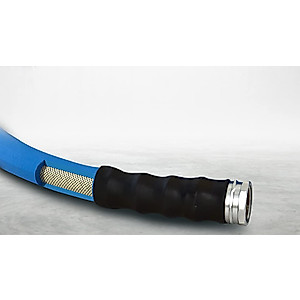 BluSeal Hot/Cold Water Rubber Garden Hose, 100% Rubber, Ultra-Light, Super Strong, 500 PSI, 50F to 190F Degrees, High Strength Polyester Braided (1" x 6')