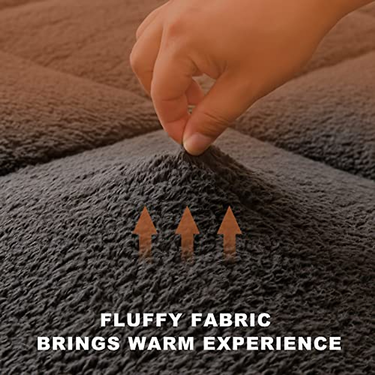 MAXYOYO Japanese Queen Size Futon Mattress, Upgraded Ultra Soft Fluffy Trifold Mattress, Dark Grey