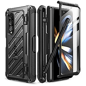 SUPCASE Unicorn Beetle Pro Case for Samsung Galaxy Z Fold 4 5G (2022), Full-Body Dual Layer Rugged Case with Built-in Screen Protector & Kickstand & S Pen Slot (Black)