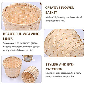 STOBOK Wedding Favors 6Pcs Mini Woven Basket, Small Wicker Baskets Miniature Flower Basket Rattan Storage Baskets Container for Party Favors Crafts Decor Small Woven Basket