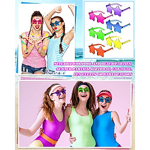 6 Pairs Star Shaped Rimless Sunglasses Neon Glasses Colored Transparent Neon Accessories for Halloween Women Men Party(Bright Color)