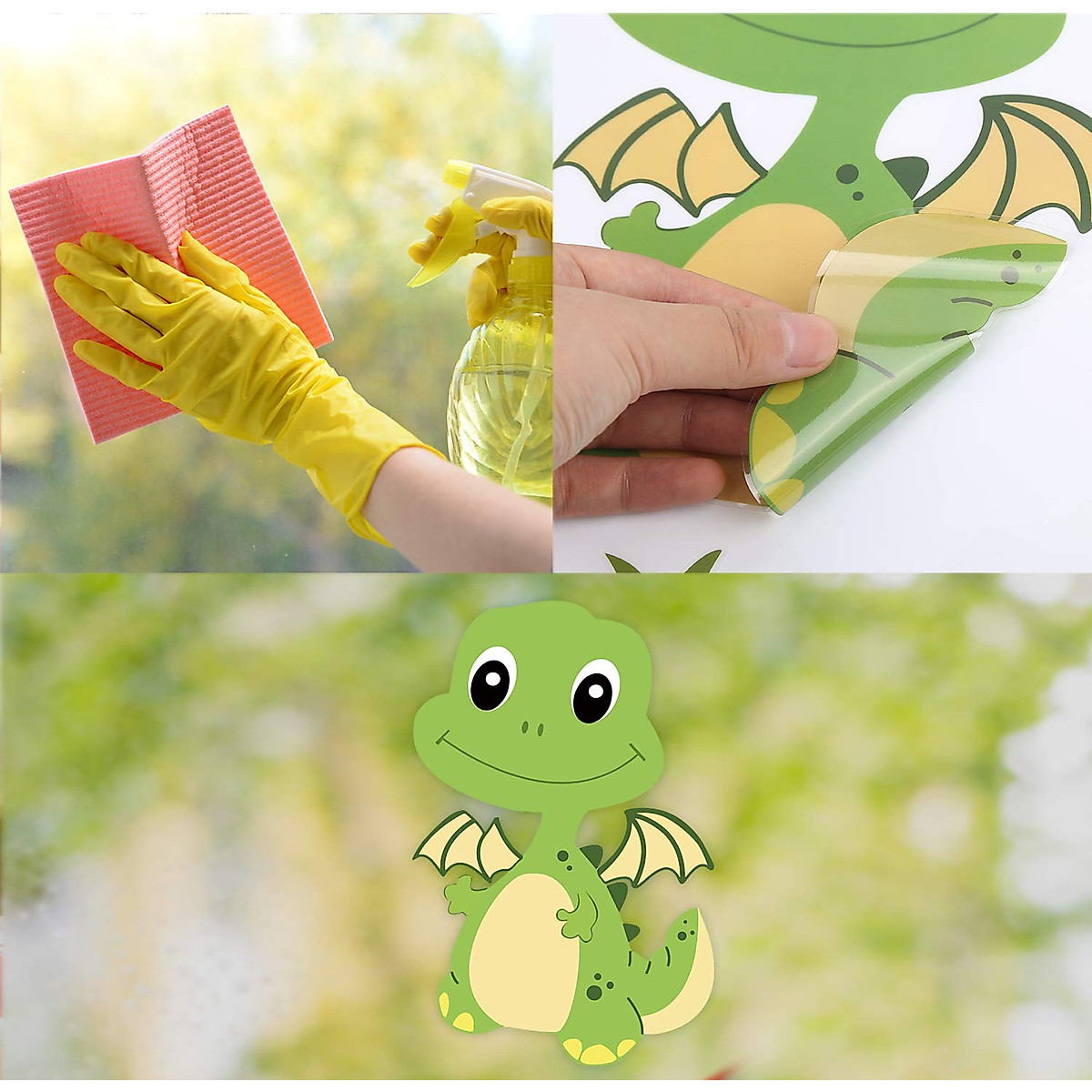 DIYASY 90 Pcs Dinosaur Window Decals for Kids Room Window Decoration,Dino Removable Window Clings Stickers for Boy and Nursery Room Decor.