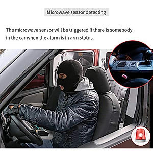 EASYGUARD EC202 2 Way car Alarm System with LCD Pager Display Remote Engine Start & Microwave Sensor DC12V