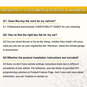 OCPTY Replacement 1Pcs Remotes Key Fob for Dodge Journey for Dodge Durango 2011-2018 M3N40821302