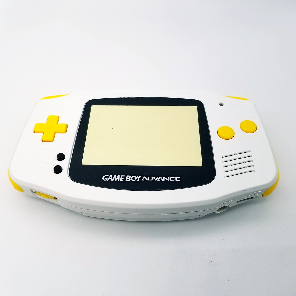 Full Housing Case Cover Housing Shell Replacement for Game boy Advance GBA Shell Case with Buttons Kit-White+Yellow Buttons