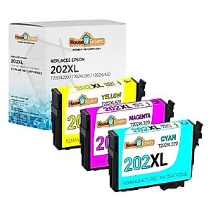 Houseoftoners Remanufactured Ink Cartridge Replacement for Epson 202 XL 202XL for Workforce WF-2860 Expression XP-5100 Printers (CMY, 3PK)