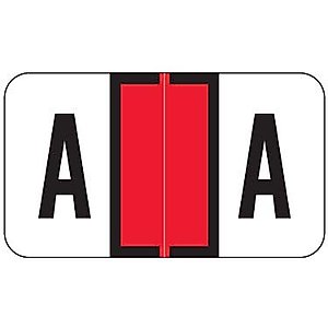 Doctor Stuff - File Folder Labels, Alphabet Letter A, Safeguard 514 - SGAM Series Compatible Alpha Stickers, Red, 15/16" x 1-5/8", 500/Roll