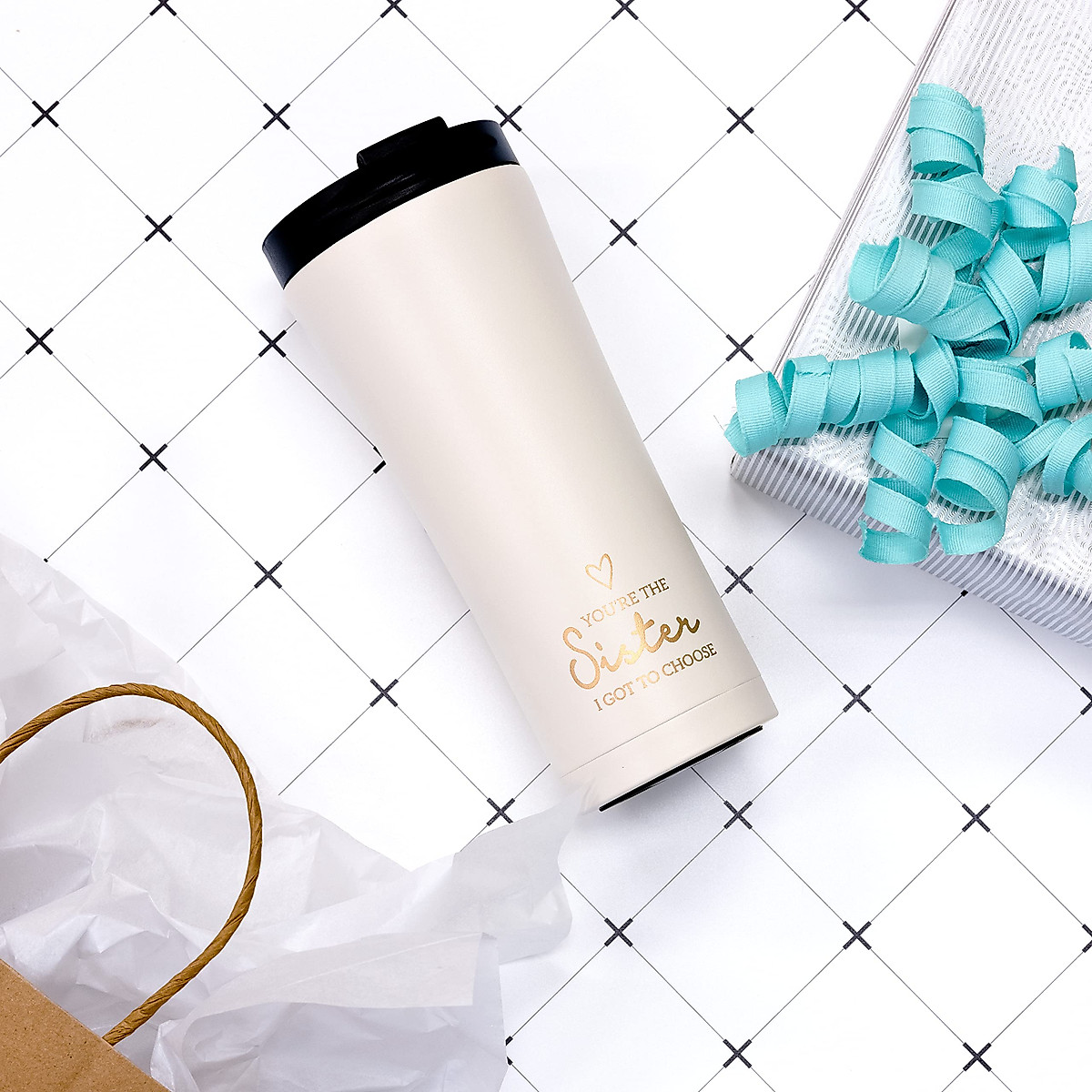 Pavilion - You're The Sister I Got To Choose - 17 oz Travel To-Go Insulated Coffee Mug Cup Best Friend Gift