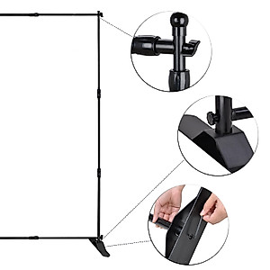 iElyiEsy Backdrop Stand Kit 10x8FT Adjustable Telescopic Display Step and Repeat Banner Stand for Party Decoration, Photoshoot, Photography, Trade Show with Carrying Bag