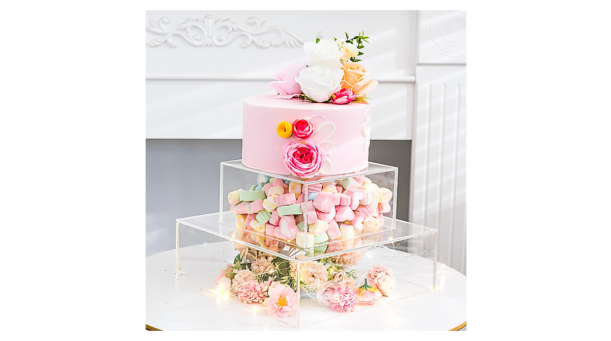 HeiMma Clear Acrylic Cake Stands Set for Events
