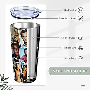 OAEWRE Matthew Actors McConaughey Stainless Steel Mug Insulated Tumbler Coffee Mugs with Lids and Straw Double Wall Vacuum Cup 20oz