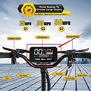 Arwibon Q30Pro Electric Scooter for Adults - 2500W Motor,52V/18AH Battery,Up to 38 MPH Range 30 Miles,440 Lbs 11" Heavy Duty Vacuum Off-Road Tire,Iscooter,Escooter