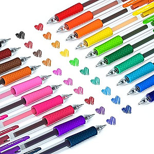 Gel Pens Set 20 Colors Medium Point Colored Pens Retractable Gel Ink Pens with Comfort Grip,Smooth Writing for Journal Notebook Planner in School Office Home by Smart Color Art