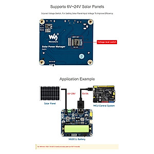 Coolwell Recharged Solar Power Management Module for 6V~24V Solar Panel 5V/1A Or 3.3V/1A Output Solar Panel / USB Connection