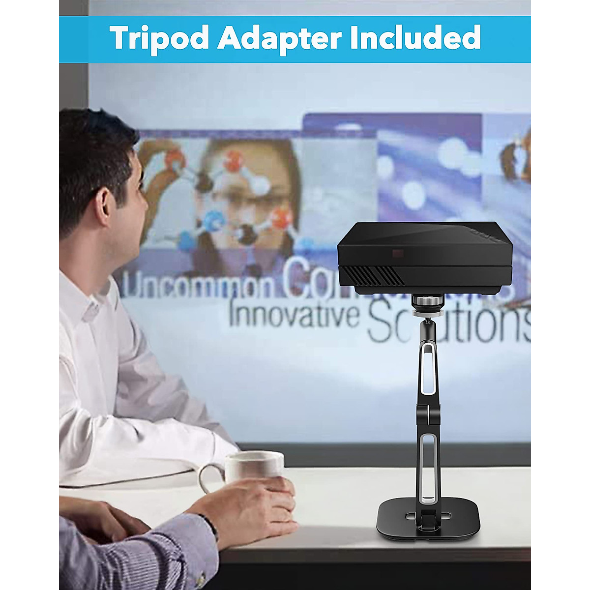 AboveTEK Tablet Stand, Multi-Angle Adjustable iPad Stand Holder, 360° Swivel iPad Stand Aluminum Desk Mount Fits 4”-11"(Diagonal) iPad/Mini/Air/Pro for Business Kiosk Office – Black