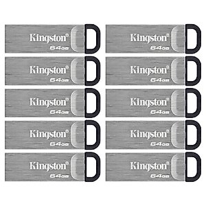 Kingston 64GB DataTraveler Kyson USB 3.2 Gen 1 200MB/s Read Metal Flash Drive (10-pack) (10 Items)
