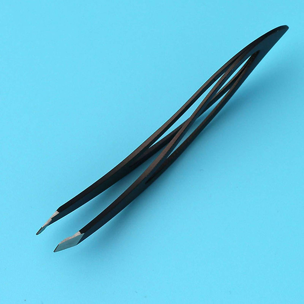 Gaweb Tweezers, Curve Stainless Steel Hollowed Leaf Eyebrow Tweezer Women Hair Remove Clip Tool - Black, A, (1220459-Gaweb1)