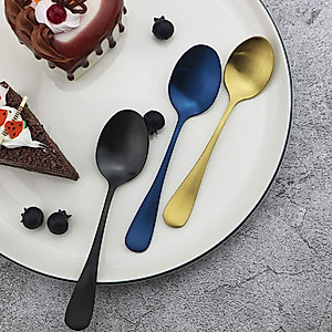 JASHII Matte Gold Silverware Set, 24-Piece Stainless Steel Flatware Set, Kitchen Utensil Set Service for 6, Tableware Cutlery Set for Home and Restaurant, Dishwasher Safe (Gold full)