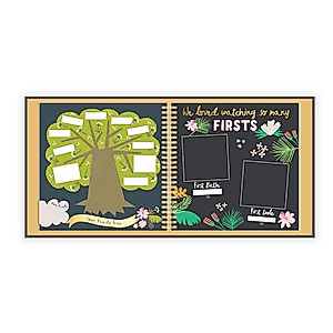 Lucy Darling Baby Memory Book, Themed Baby First Year Book, First 5 Years Journal & Photo Album for Baby Boy/Girl, Keepsake Books, Gender Neutral Memories & Milestone Book, Mom Gift - Golden Blossom