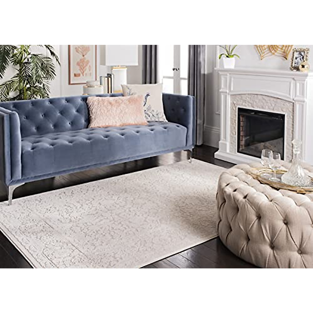 SAFAVIEH Reflection Collection 9' x 12' Cream / Ivory RFT667D Vintage Distressed Area Rug