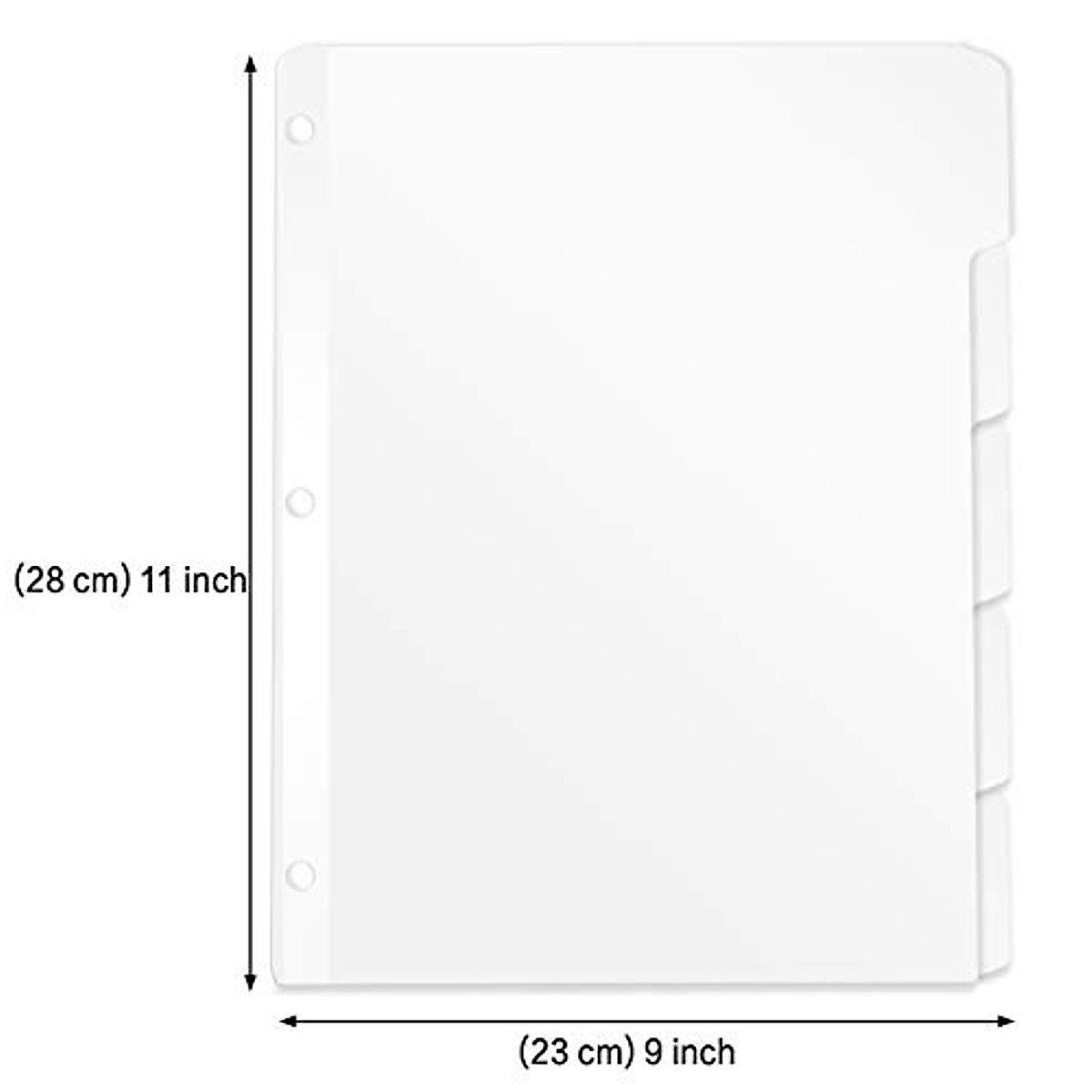 5-Tab Binder Dividers, HERKKA 3 Ring Binder Dividers with Reinforced Edge, 3 Hole Punch Section Index Dividers for Binders, 1/5-Cut Tabs, Letter Size, White, 120 Dividers