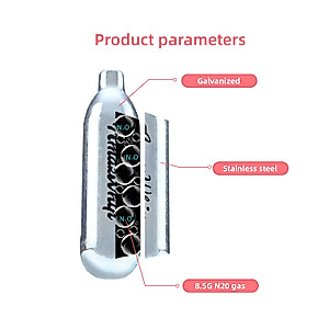 AmazWhip 8.5g Cream Chargers, Whipped Cream Cartridge PACK OF 50 For Whip Cream Charger Dispensers (50 pack)