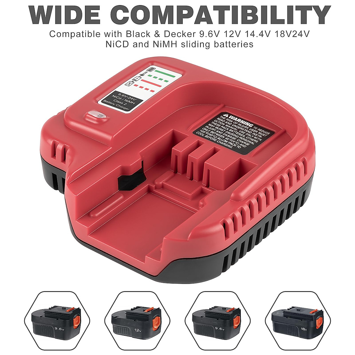 Fast Charger for Black & Decker BDFC240 18V 14.4V 12V 9.6V 24V NiCD NiMH Battery HPB18 HPB18-OPE HPB14 HPB12 HPB96 HPB24 Black and Decker 18V Battery Charger