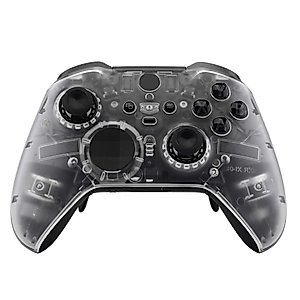 eXtremeRate Transparent Clear Faceplate Cover, Front Housing Shell Case Replacement Kit for Xbox One Elite Series 2, Xbox Elite 2 Core Controller Model 1797 - Controller Not Included