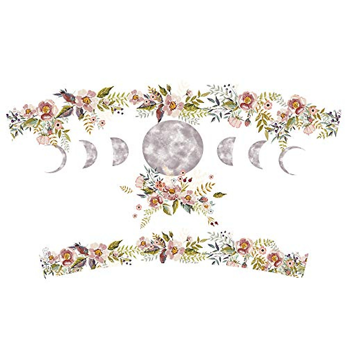 Tervis Floral Moon Phases Made in USA Double Walled Insulated Tumbler Travel Cup Keeps Drinks Cold & Hot, 16oz, Quartz