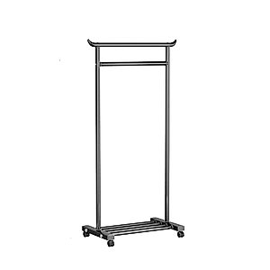 NYASAA Heavy Duty Clothes Rack with Wheels, Metal Garment Rack Hanging Rails for Bedroom, Laundry Room