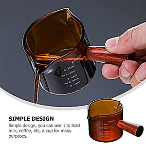 Luxshiny Clear Coffee Mug Espresso Shot Glass with Handle Shot Glass Measuring Cup Mini Milk Glass Cup with Handle for Milk Coffee Espresso Making Amber Stained Glass